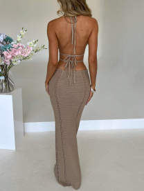 Sexy Backless Wrap Chest Midi Dress – Likemychoice