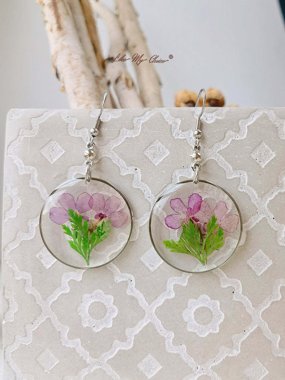 Handmade Resin Dried Flower Earrings LMC