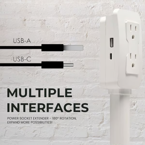 Retractable and rotatable Electrical Outlet Extender – Boonw