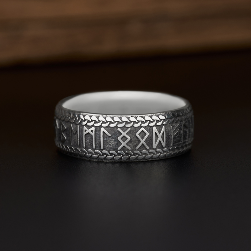 Viking Rune Sterling Silver Band Ring – nerdywave