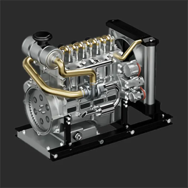 Full-Metal Mini OHV Inline Four-Cylinder Diesel Engine Model Kit ...