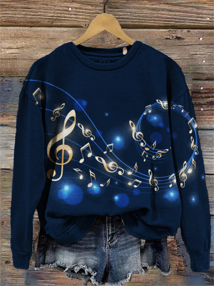 Glitter Music Notes Art Vintage Sweatshirt – tourwardrobe