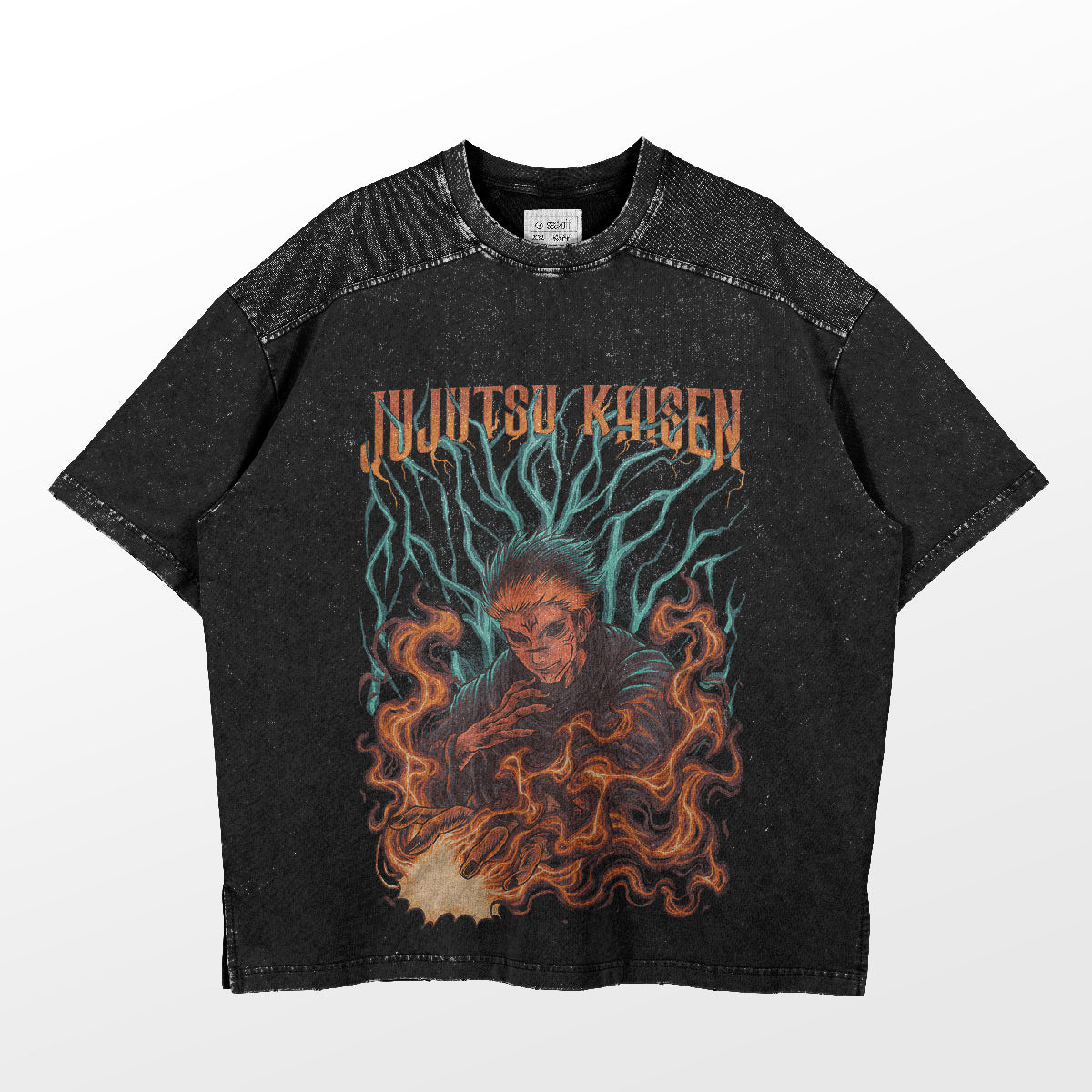 Sukuna Cursed Flames Jujutsu Kaisen T-Shirt - High-Quality Anime Appar ...