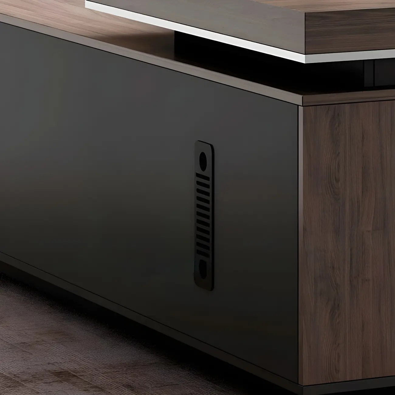 Classic Wooden Office Desk with Open Compartments & Drawers - HomeyFad ...