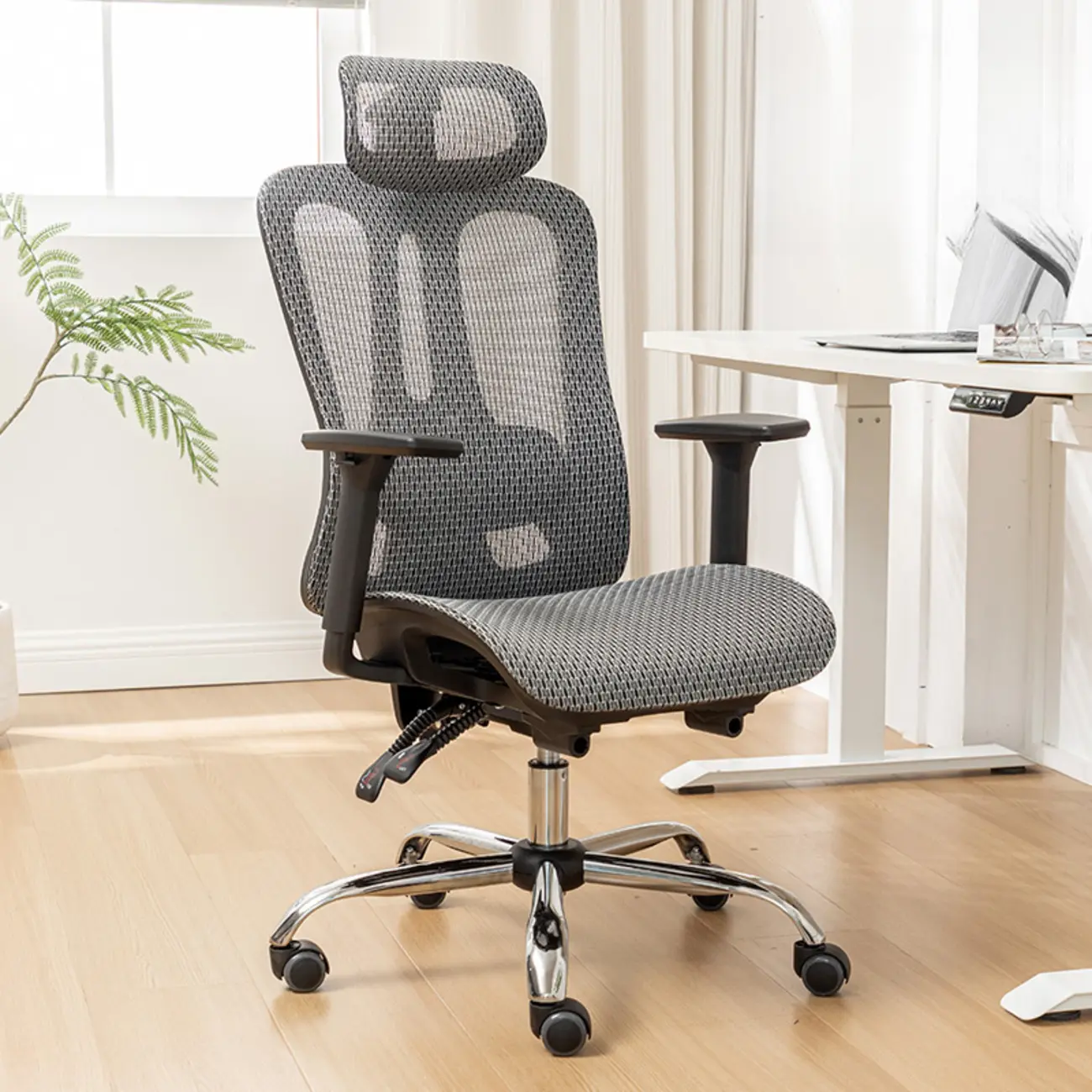 Ergonomic Gray Mesh Reclining Office Chair | HomeyFad – HOMEYFAD