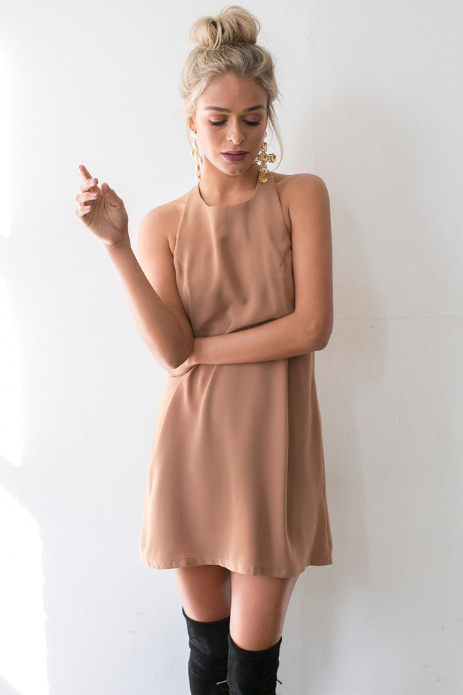 Beat The System Dress Mocha