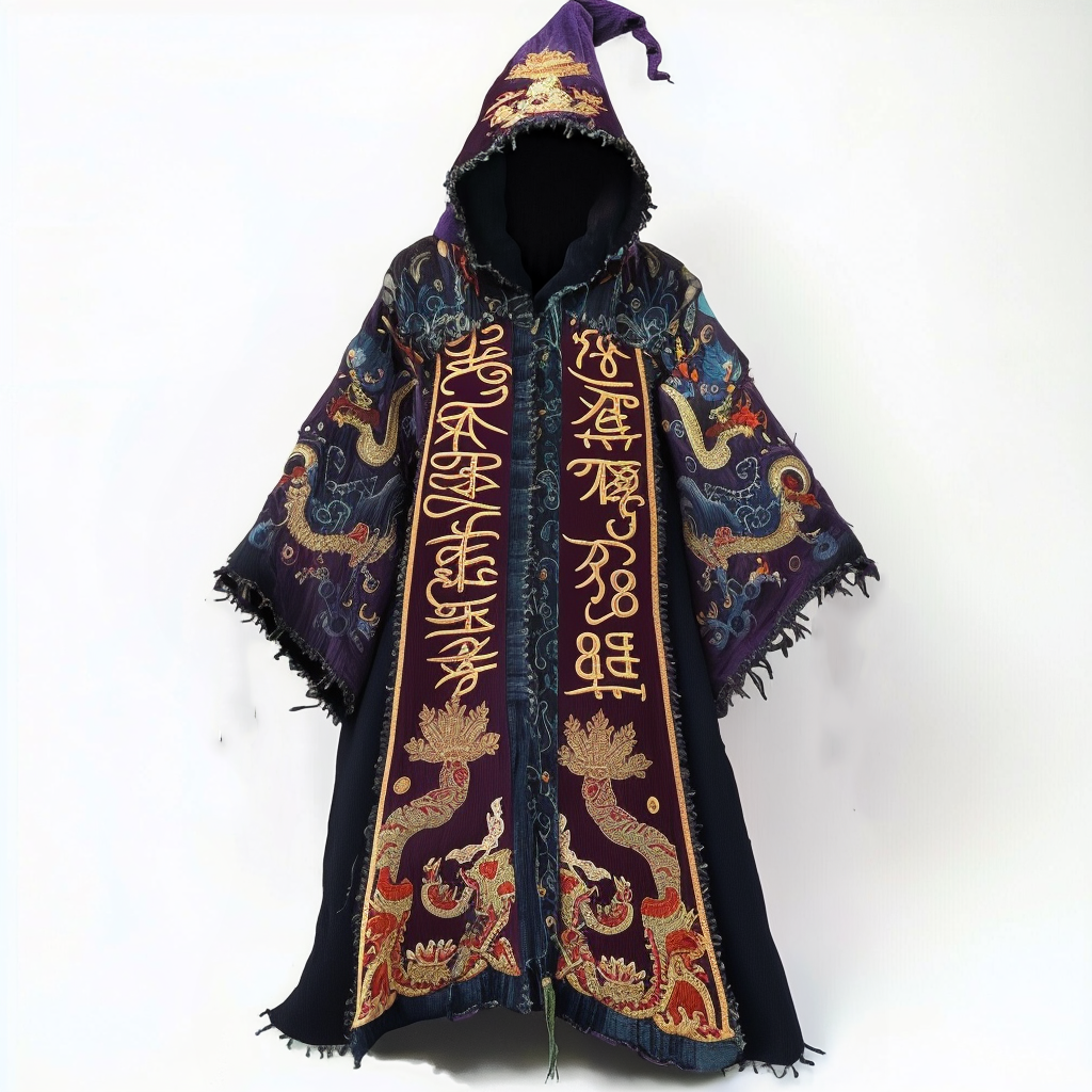 Medallion embroidered velvet magic robe 6df6