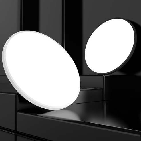 Round Bathroom Led Ceiling Light , Black/White | Las Sola