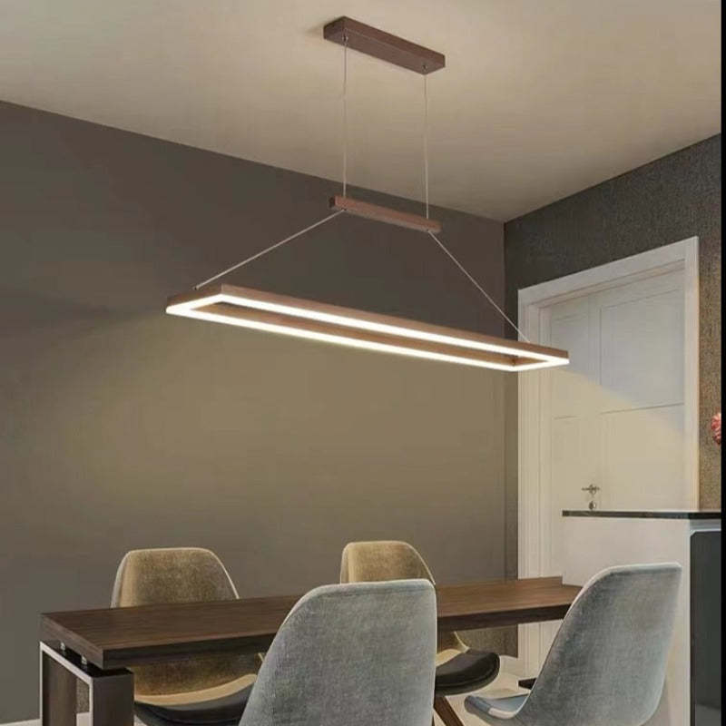 Modern Rectangular Hanging Pendant Light Gold Coffee Las Sola Las Sola UK