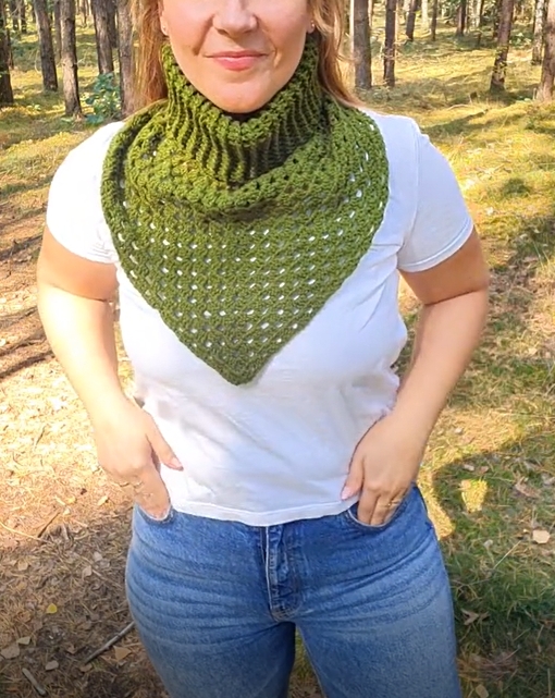 Green Woven Turtleneck Scarf – Zephyrol