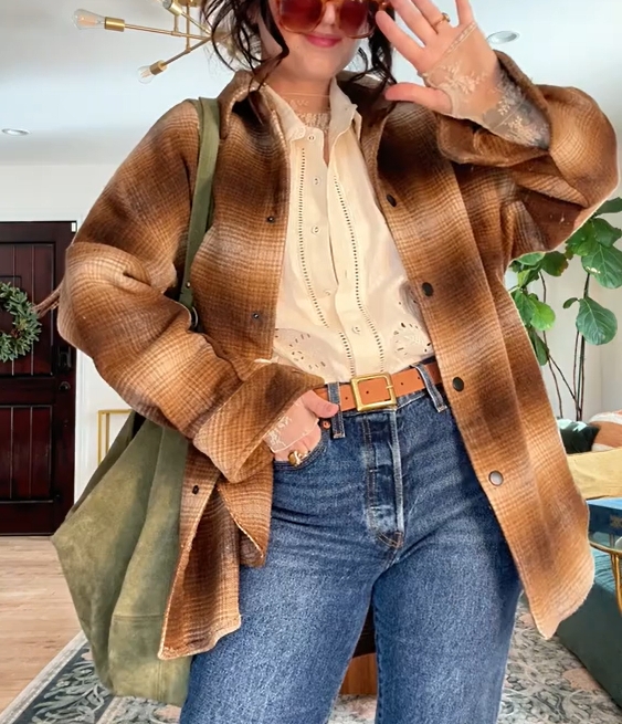 Check Lapel Fringe Shirt Jacket – Zephyrol