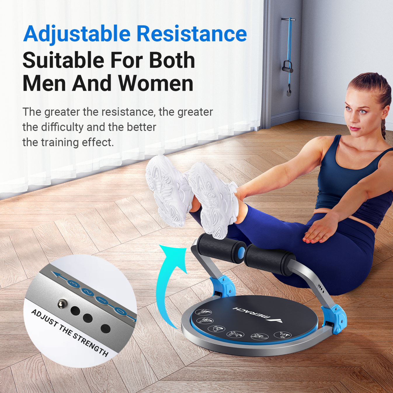 MERACH Ab Machine, Stomach Workout Equipment with 3 Resistance Levels ...
