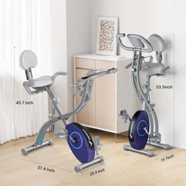 MERACH S15 Folding Exercise Bike , Magnetic Stationary Cycling bike for ...
