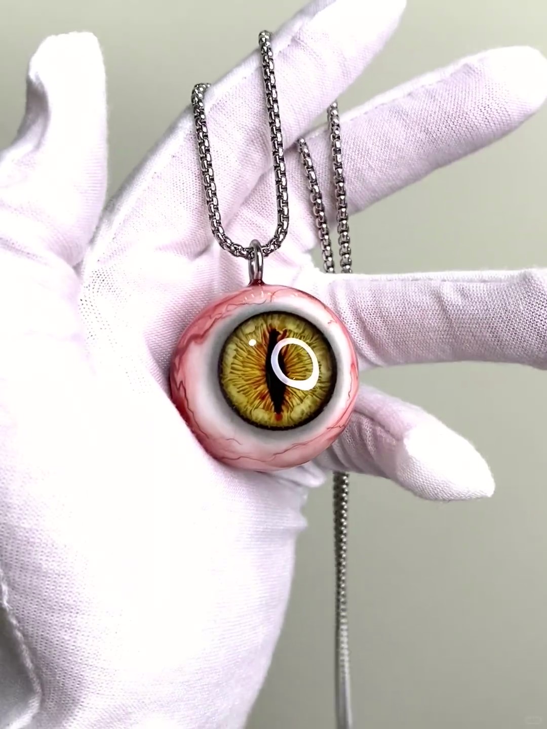 Yellow snake eyes - Eye Pendant