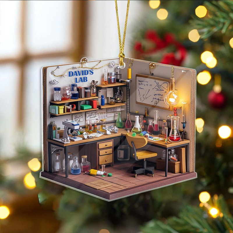 Custom Dreamy Science Lab Ornament