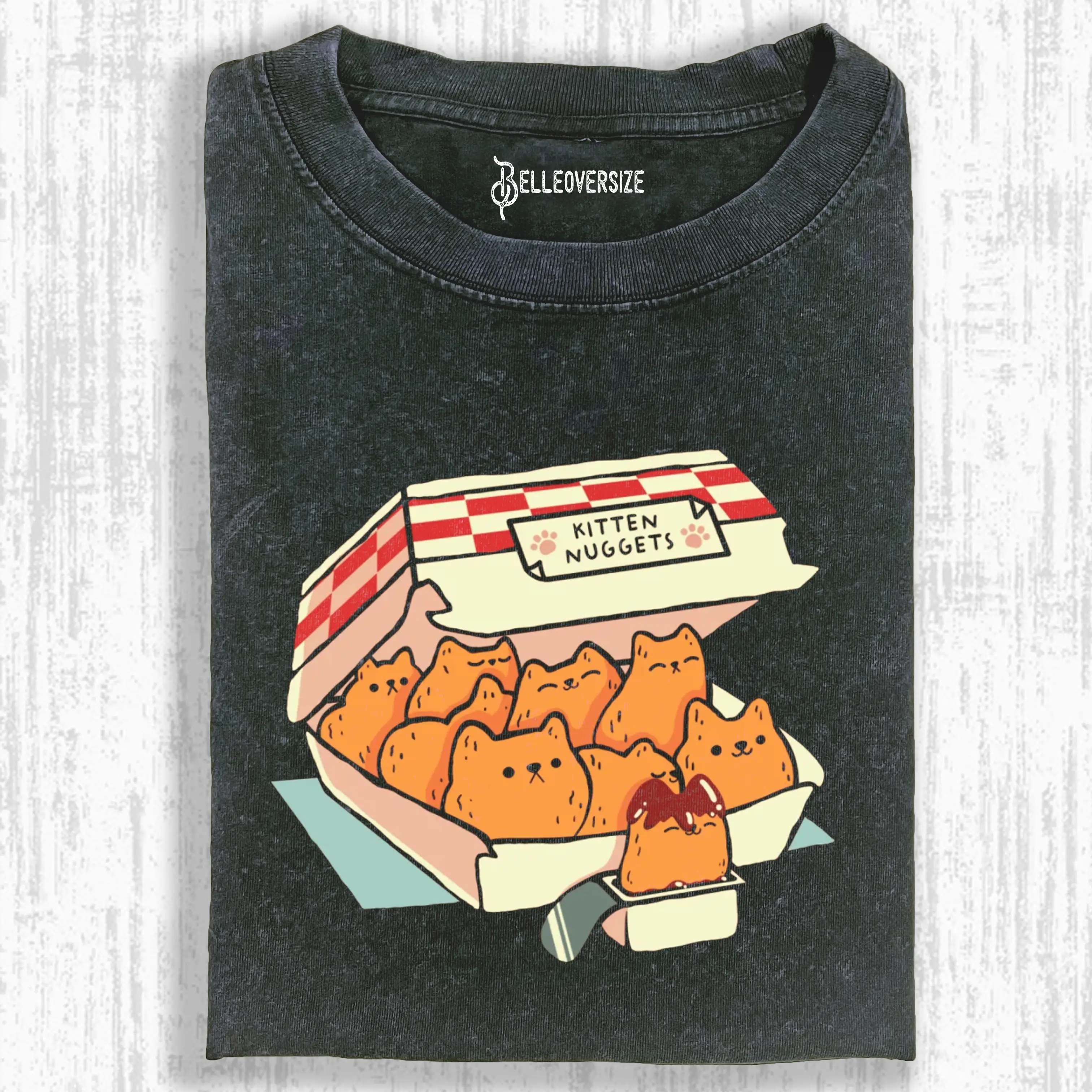 KITTEN NUGGETS FAST FOOD CAT BY TOBE FONSECA T-SHIRT