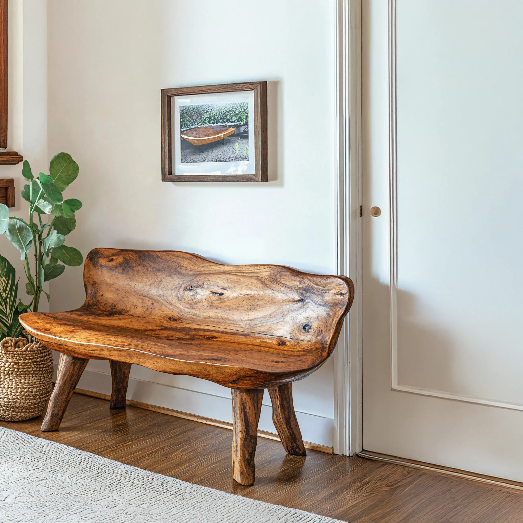 Handmade wooden backrest bench – magetavi