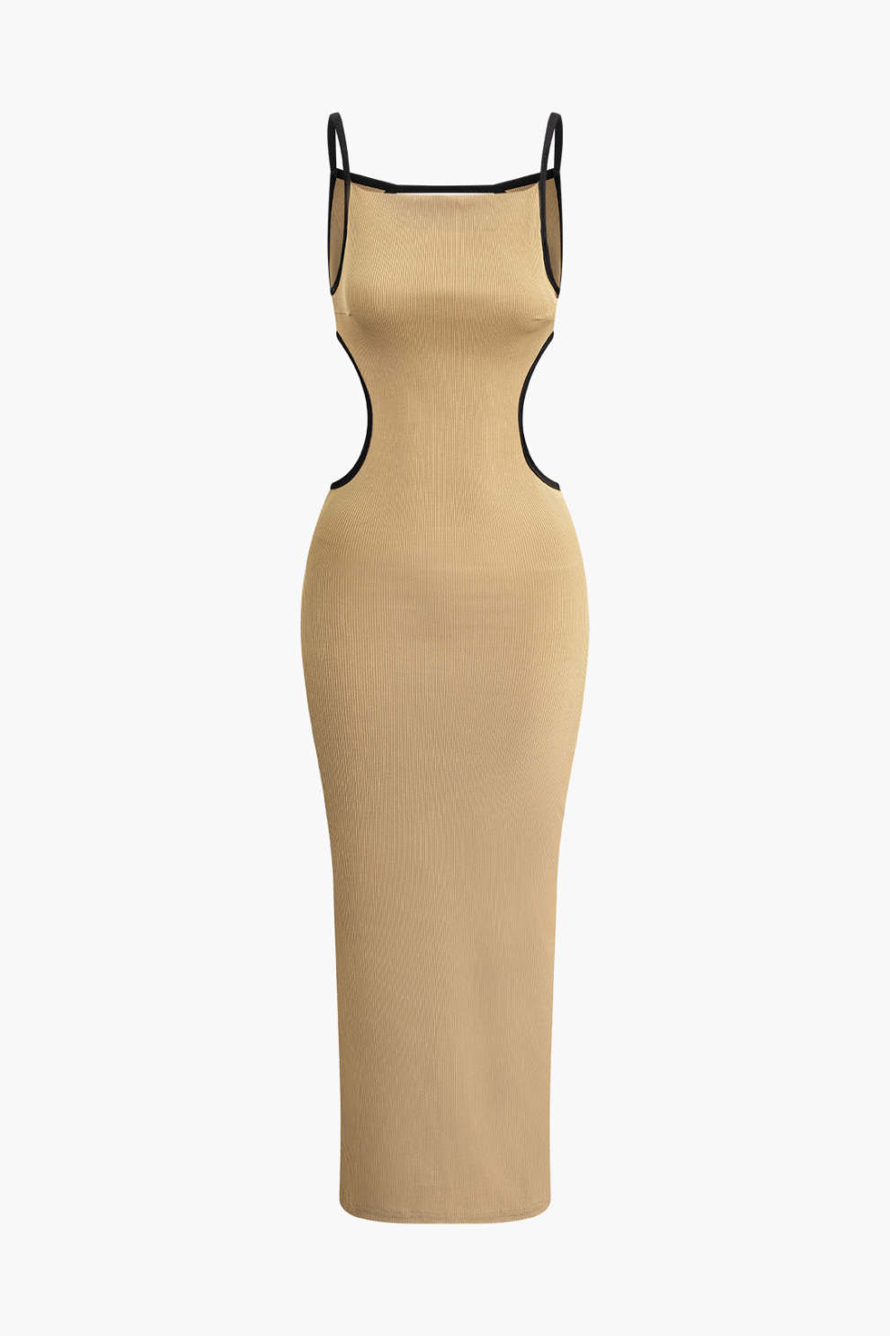 Contrast Cut Out Backless Slip Maxi Dress – Lebdu
