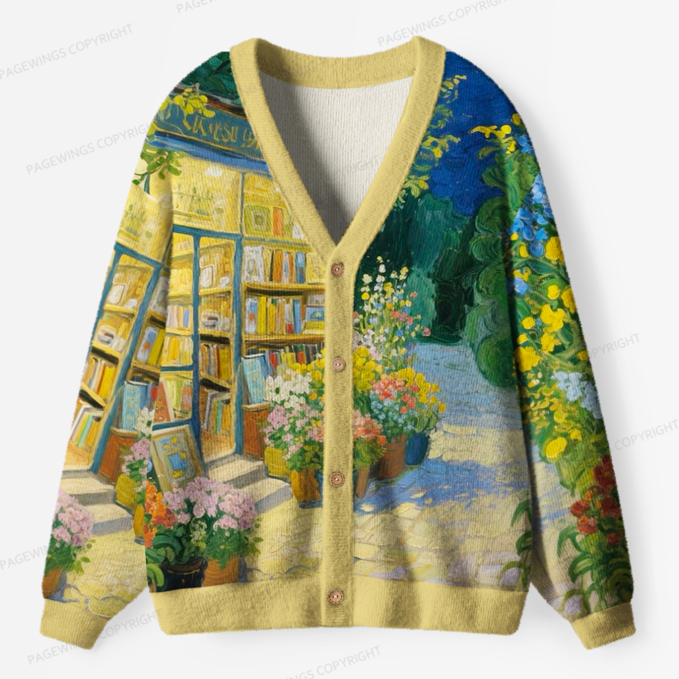 Pagewings Bookshop Light Knit Unisex Cardigan Sweaters