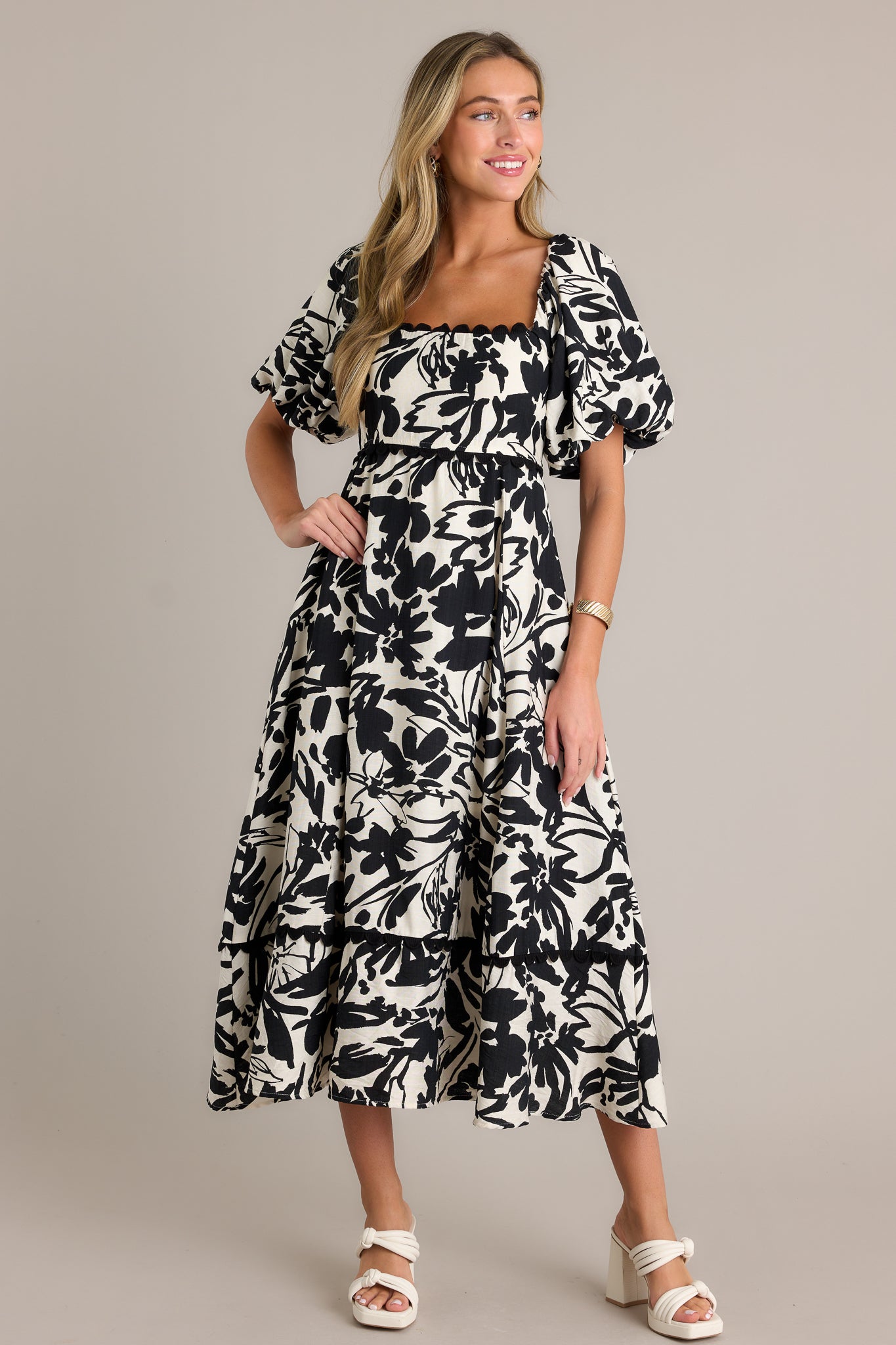 Opulent Orchid Ivory Puff Sleeve Maxi Dress – Tolkya