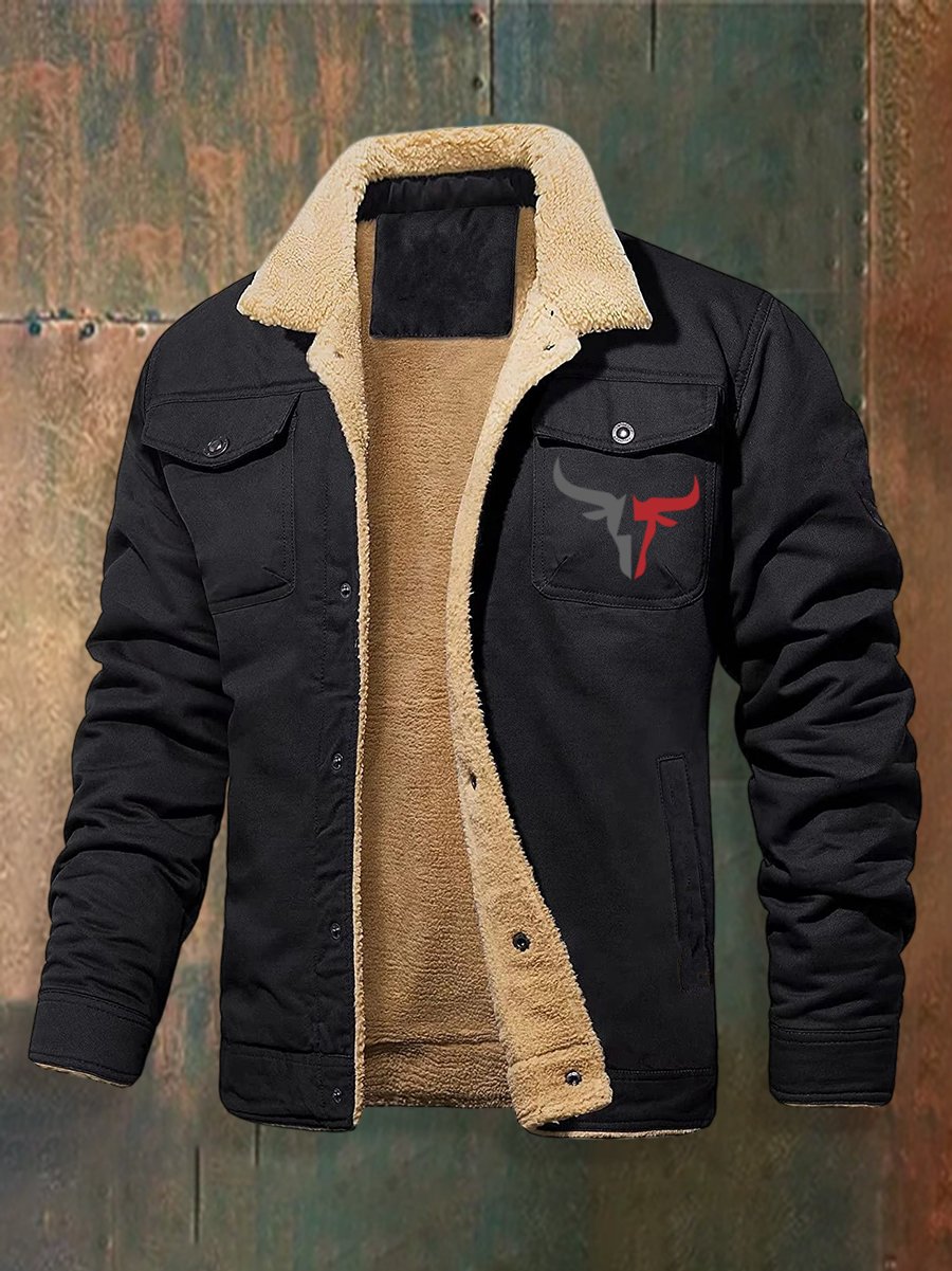 Men's Vintage Western Bullhead Winter Wool Jacket