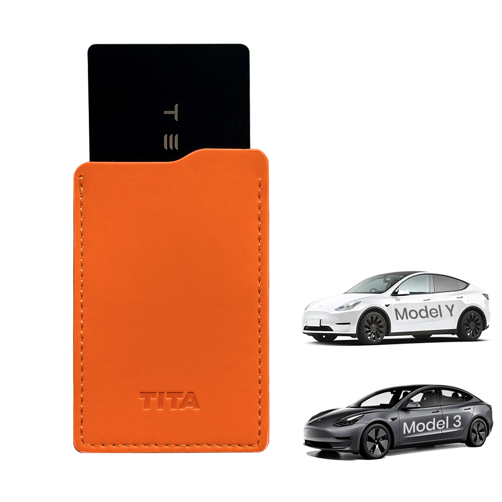 Card Holder Case for Tesla Key Cards, Key Card Leather Protective Case