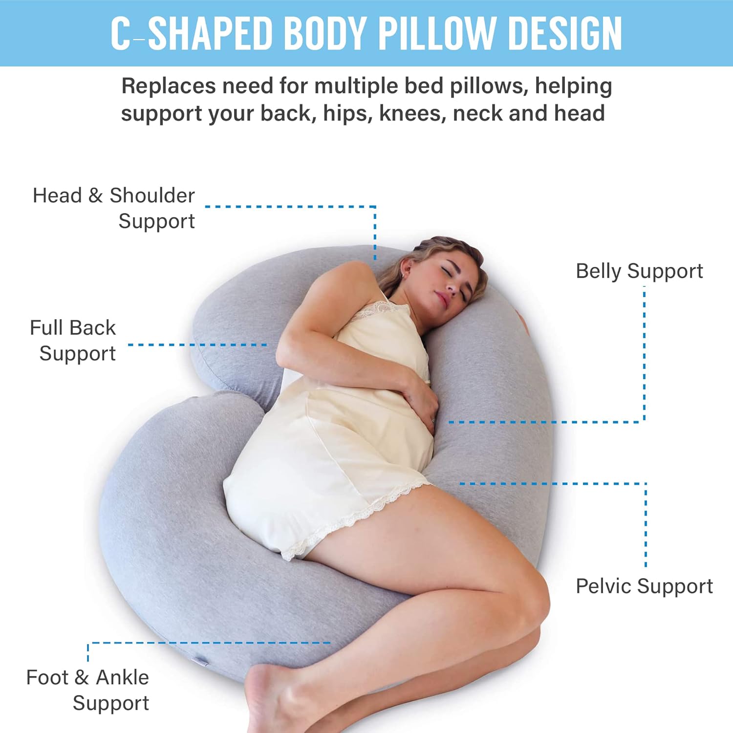 C shaped maternity pillow store