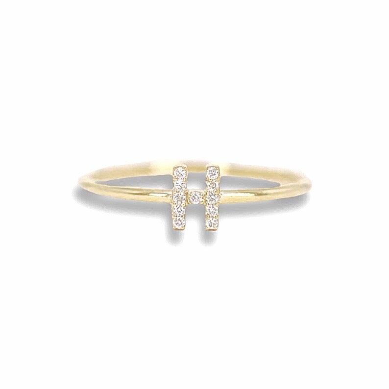 Custom Diamond Single Initial Band Ring – Ballistic Armor Co Pro