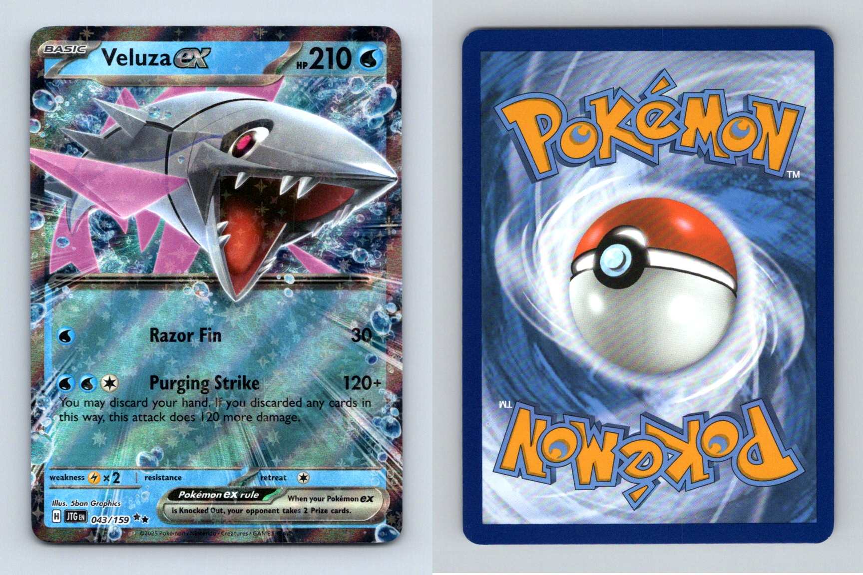 Veluza EX #043/159 SV Journey Together Double Rare Holo Pokemon 2025 T ...