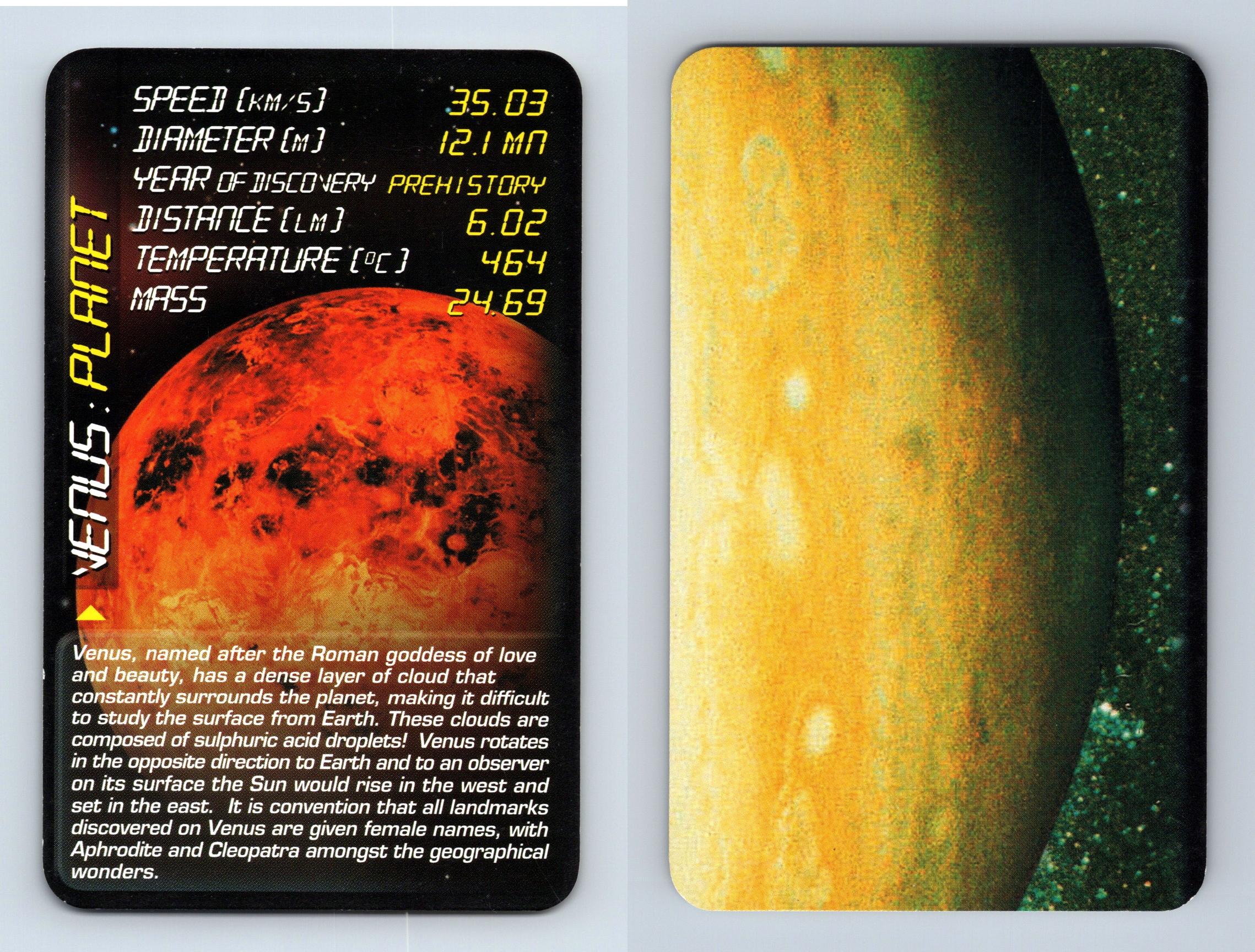 Venus - Space Phenomena 2005 Top Trumps Specials Card – Breakoutcards