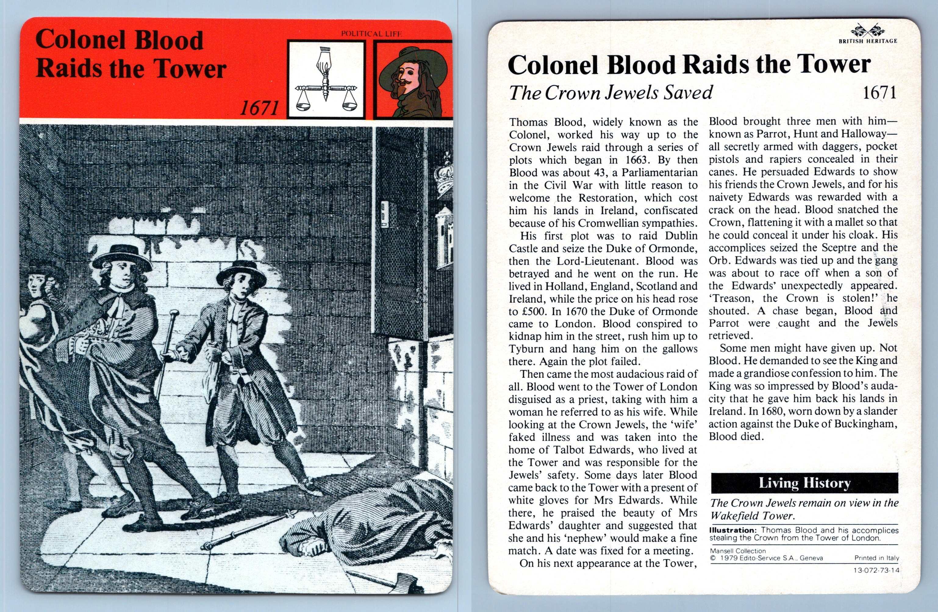 Colonel Blood Raids Tower Political British Heritage Edito-Service SA ...
