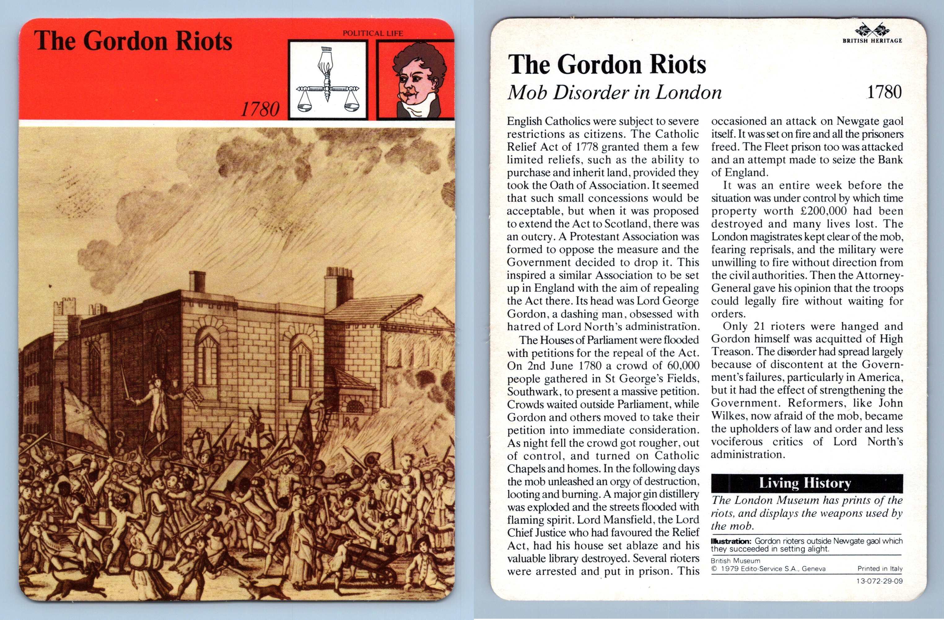 The Gordon Riots - Political - British Heritage Edito-Service SA 1979 ...