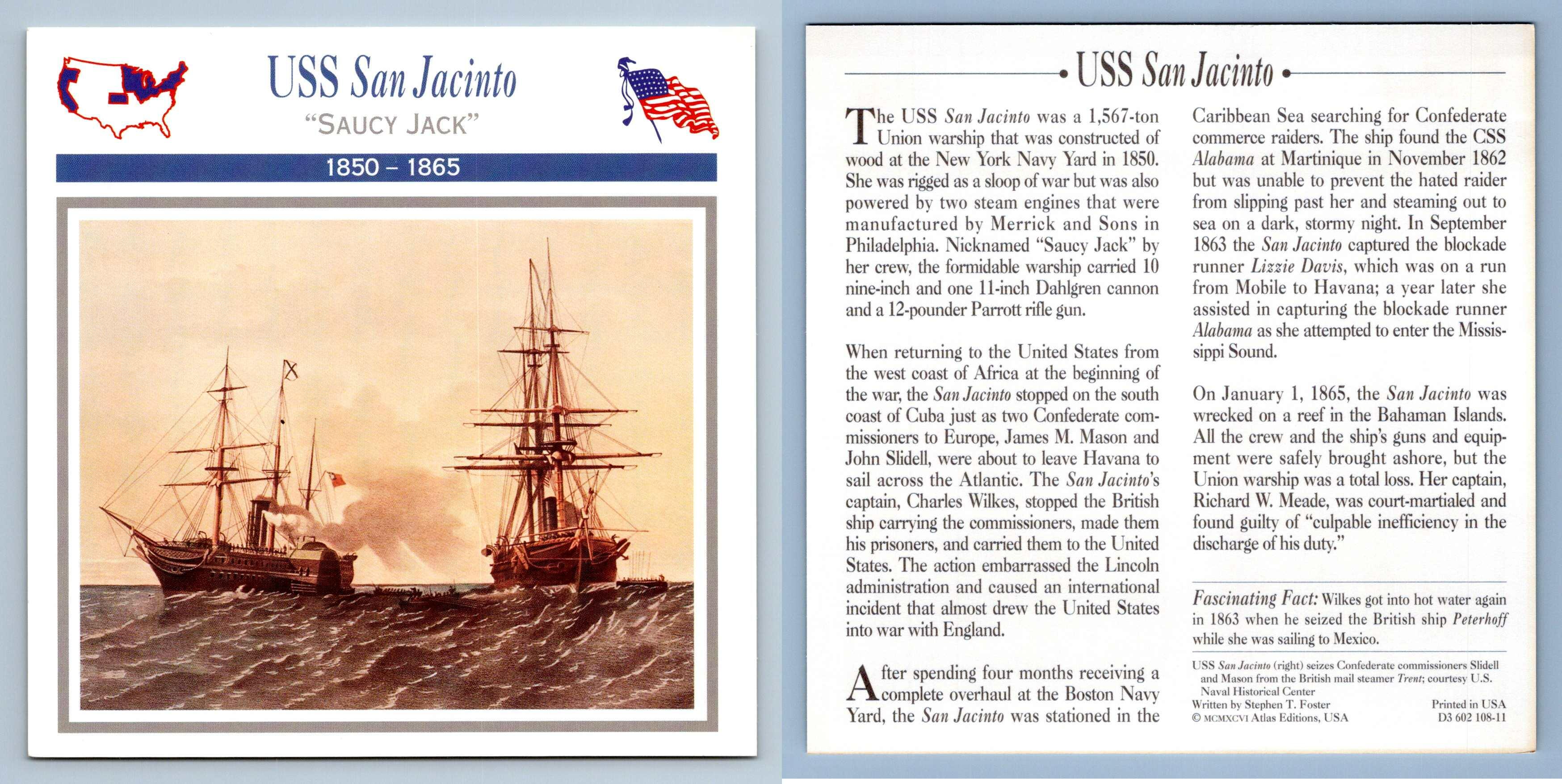 Saucy Jack - USS San Jacinto - Conflict - Atlas Ed. Civil War Card ...