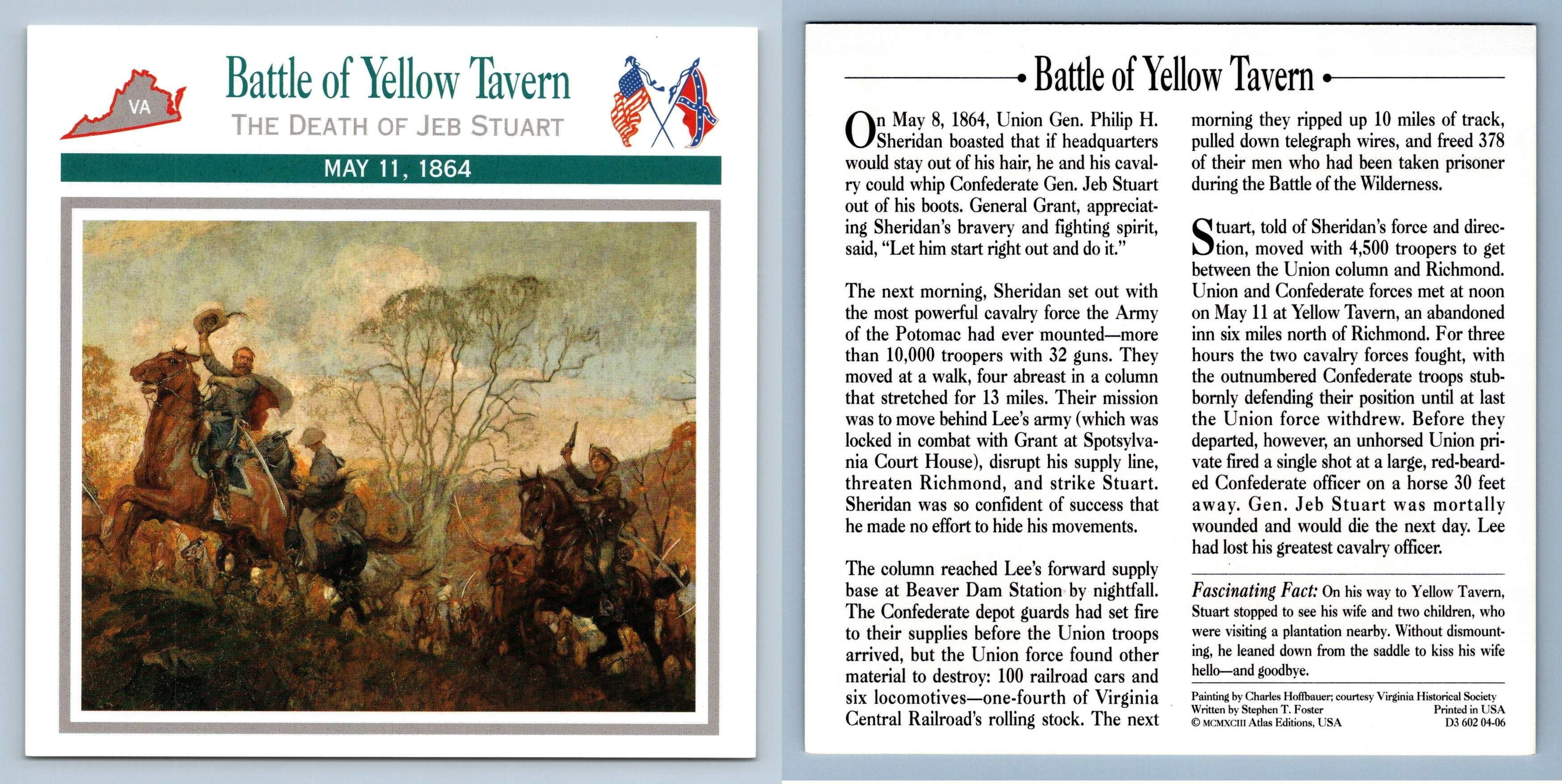 The Death Of Jeb Stuart- Battle Of Yellow Tavern - Battles 1864 Civil ...