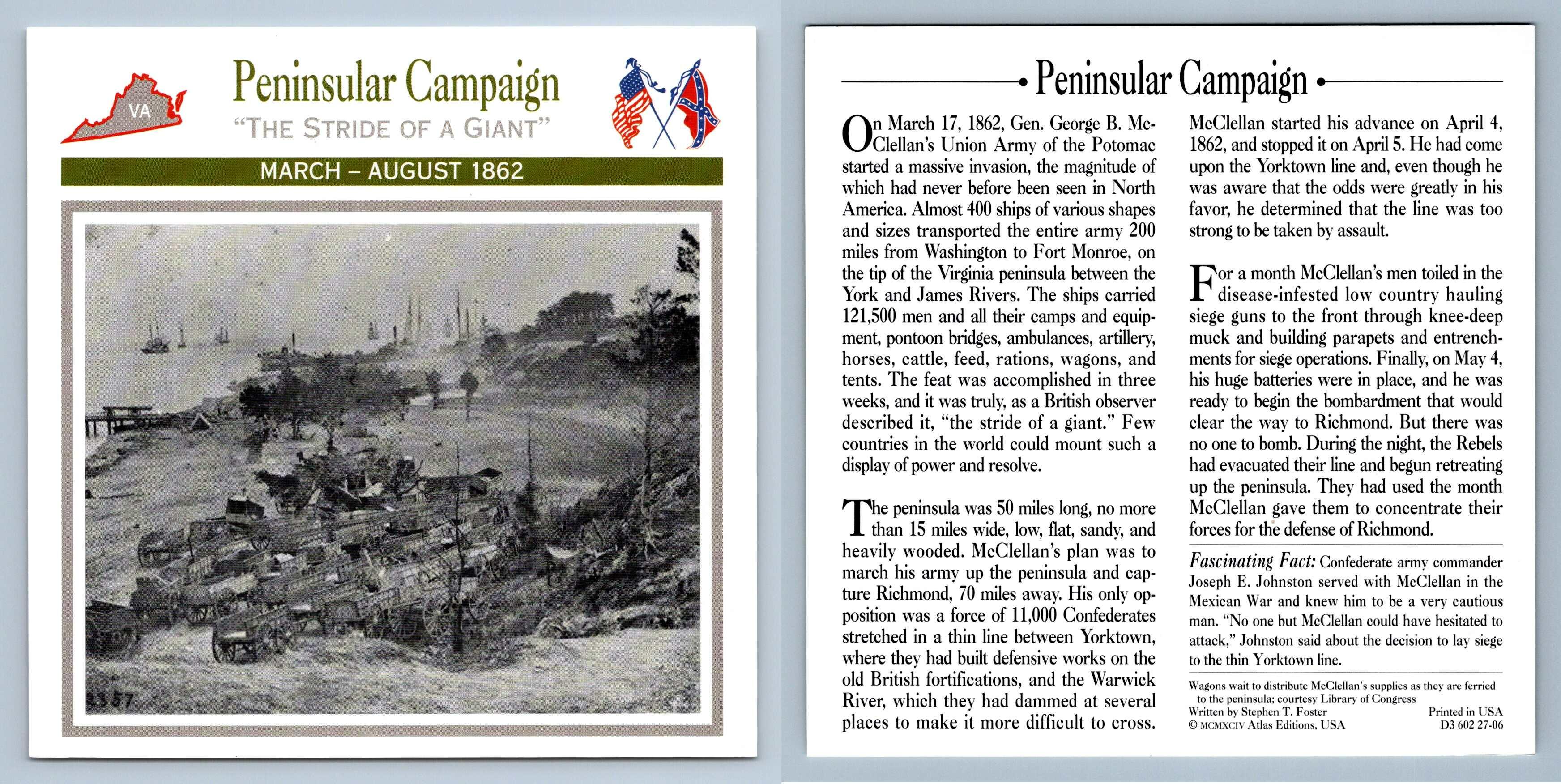 The Stride Of A Giant - Peninsular Campaign - Battles 1862 Civil War C ...