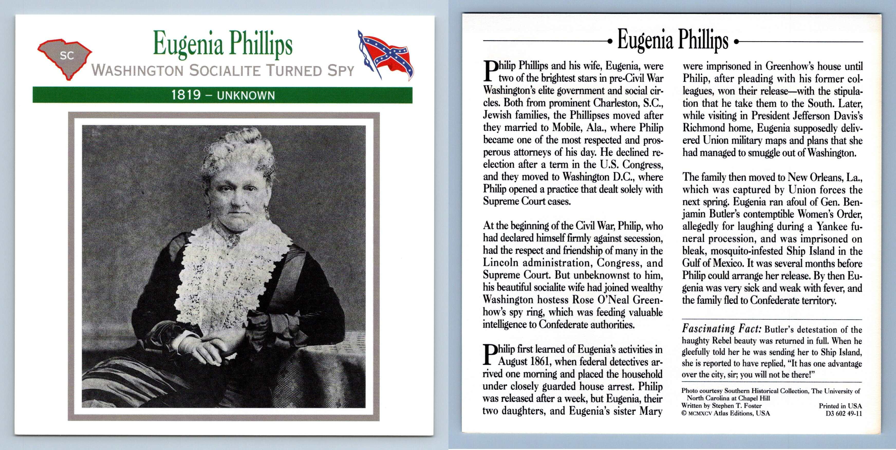 Washington Socialite Turned Spy Eugenia Phillips Spies Atlas Civil