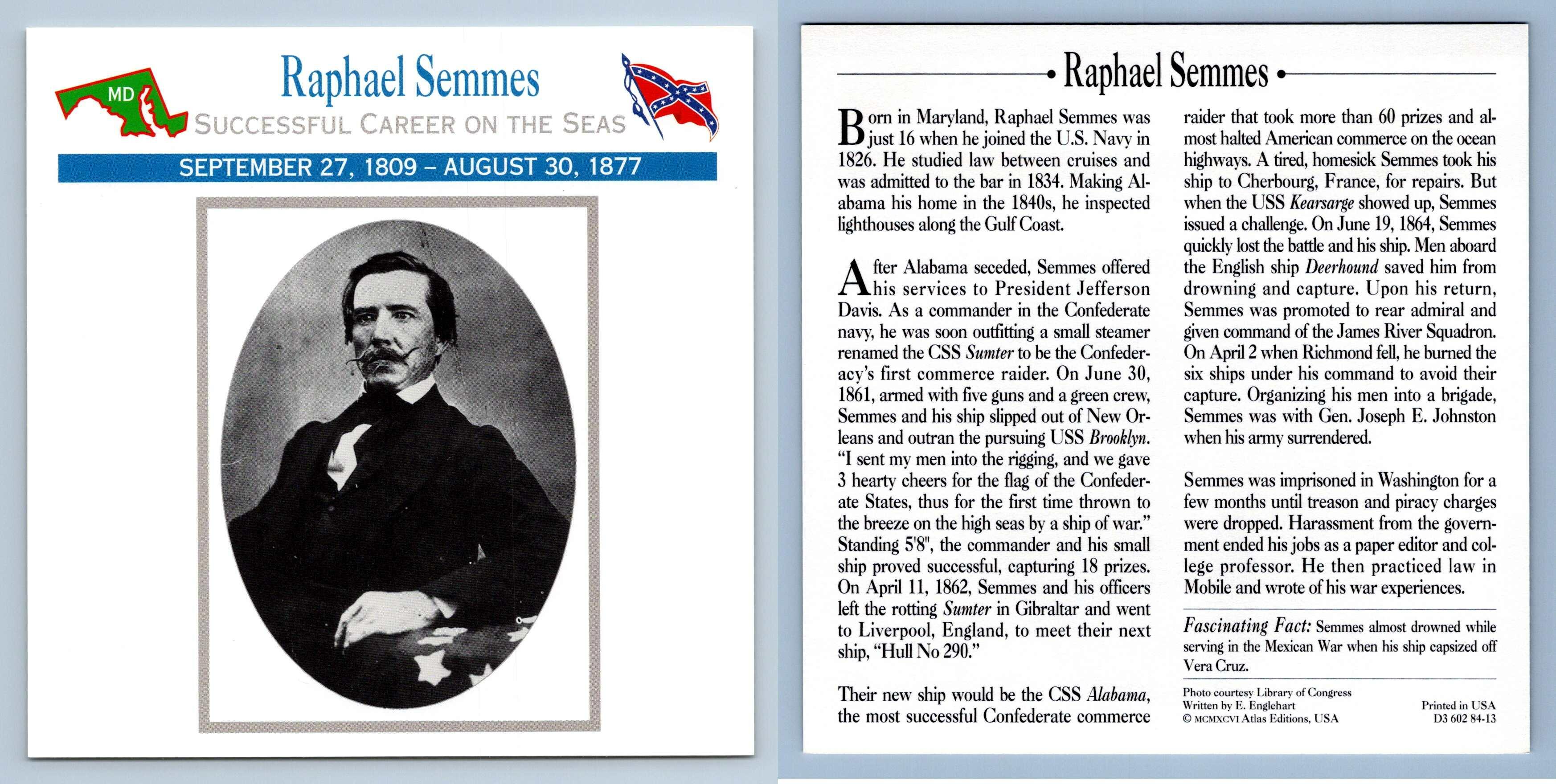Successful Career On The Seas - Raphael Semmes - Officers - Atlas Civi ...