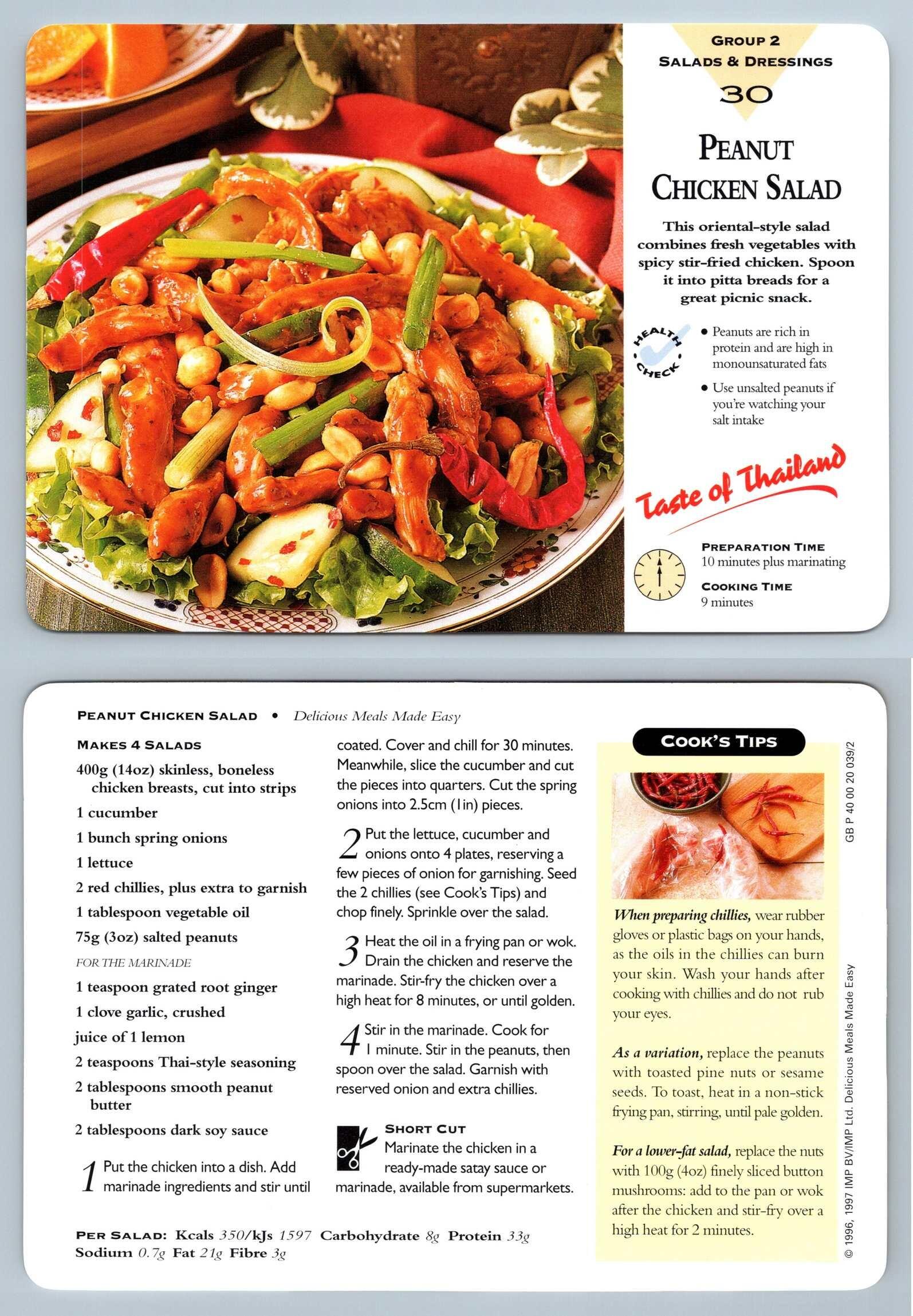 Peanut Chicken Salad #30 Salads - Delicious Meals Made Easy 1996-7 Rec ...