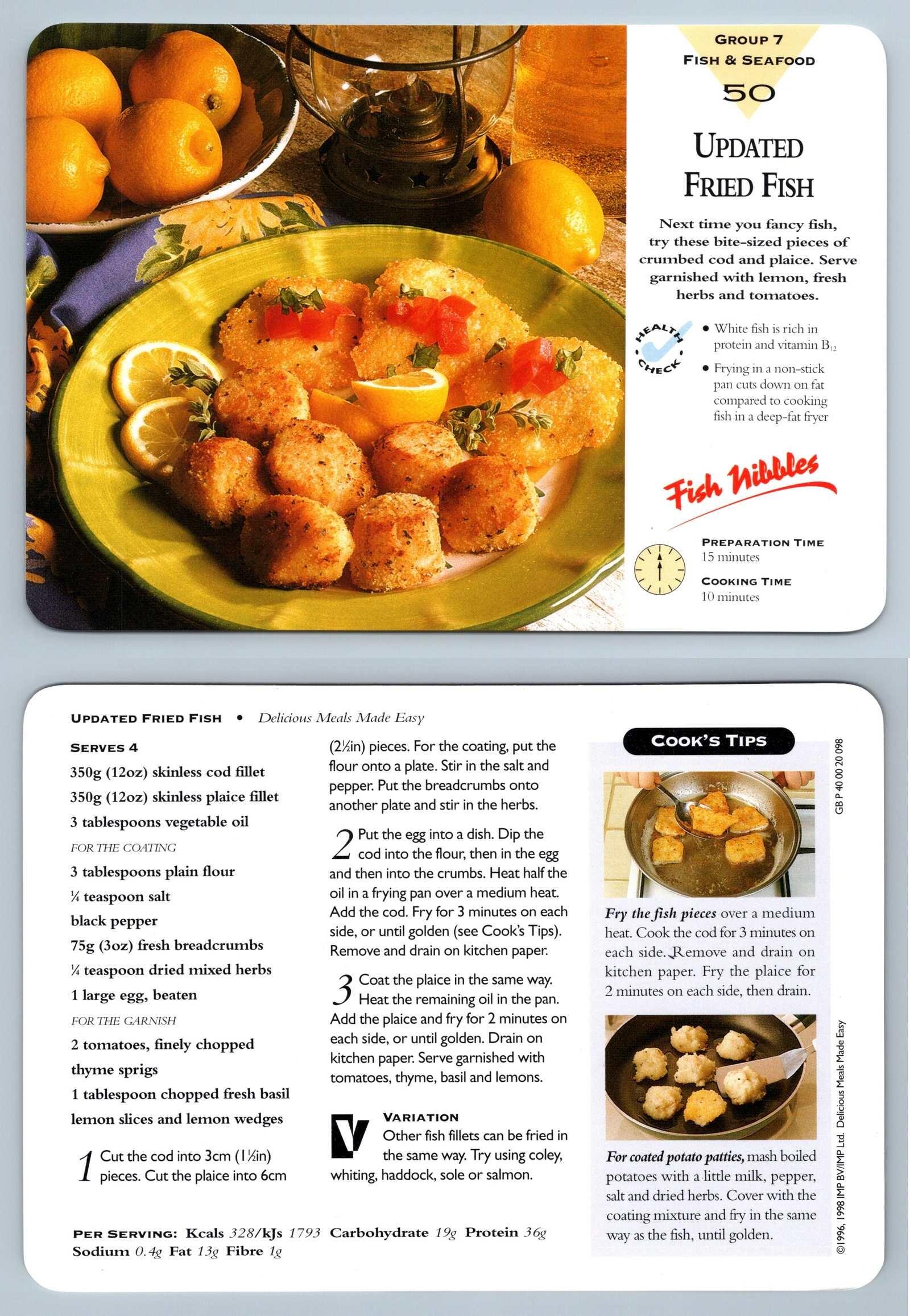 Updated Fried Fish #50 Fish - Delicious Meals Made Easy 1996-7 Recipe ...