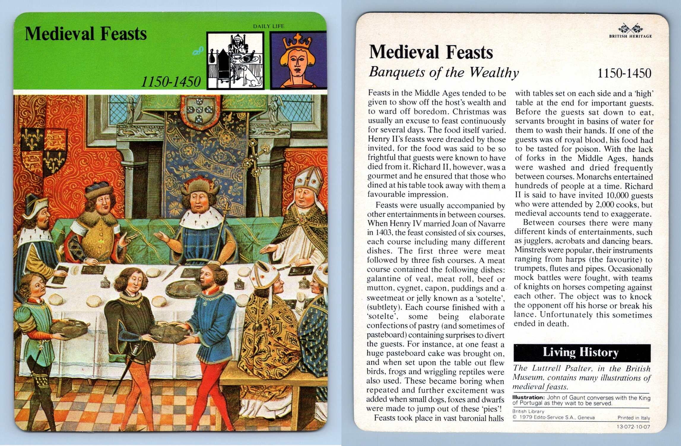 Medieval Feasts - Daily Life - British Heritage Edito-Service SA 1979 ...