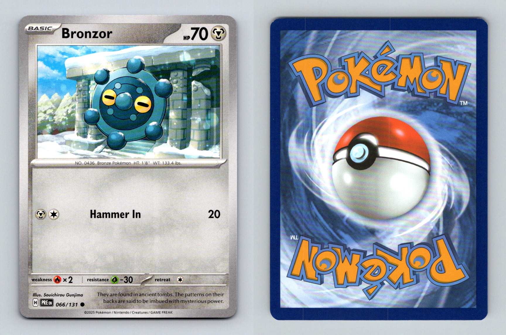 Bronzor #066/131 SV Prismatic Evolutions Common Pokemon 2025 TCG Card ...