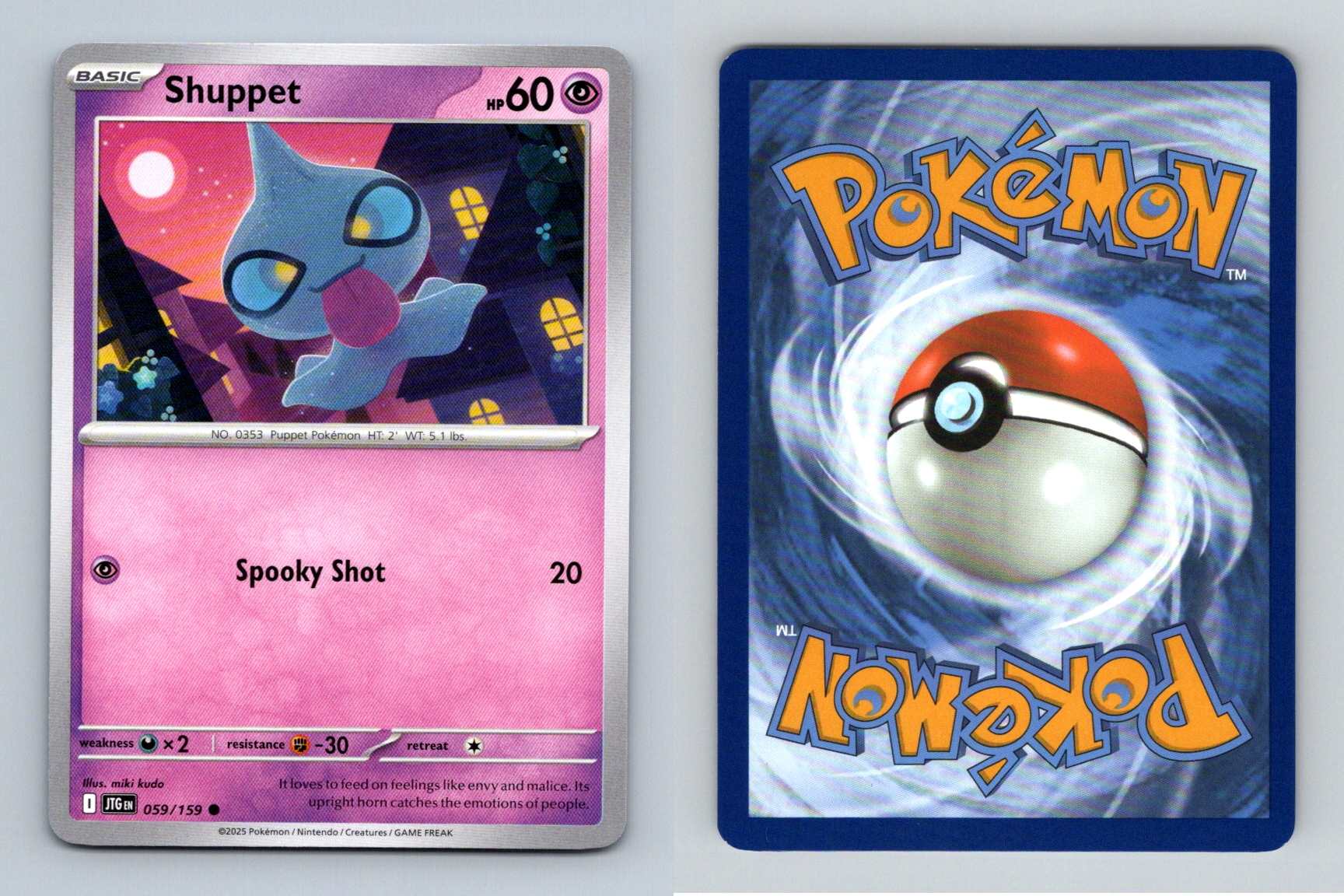 Shuppet #059/159 SV Journey Together Common Pokemon 2025 TCG Card ...