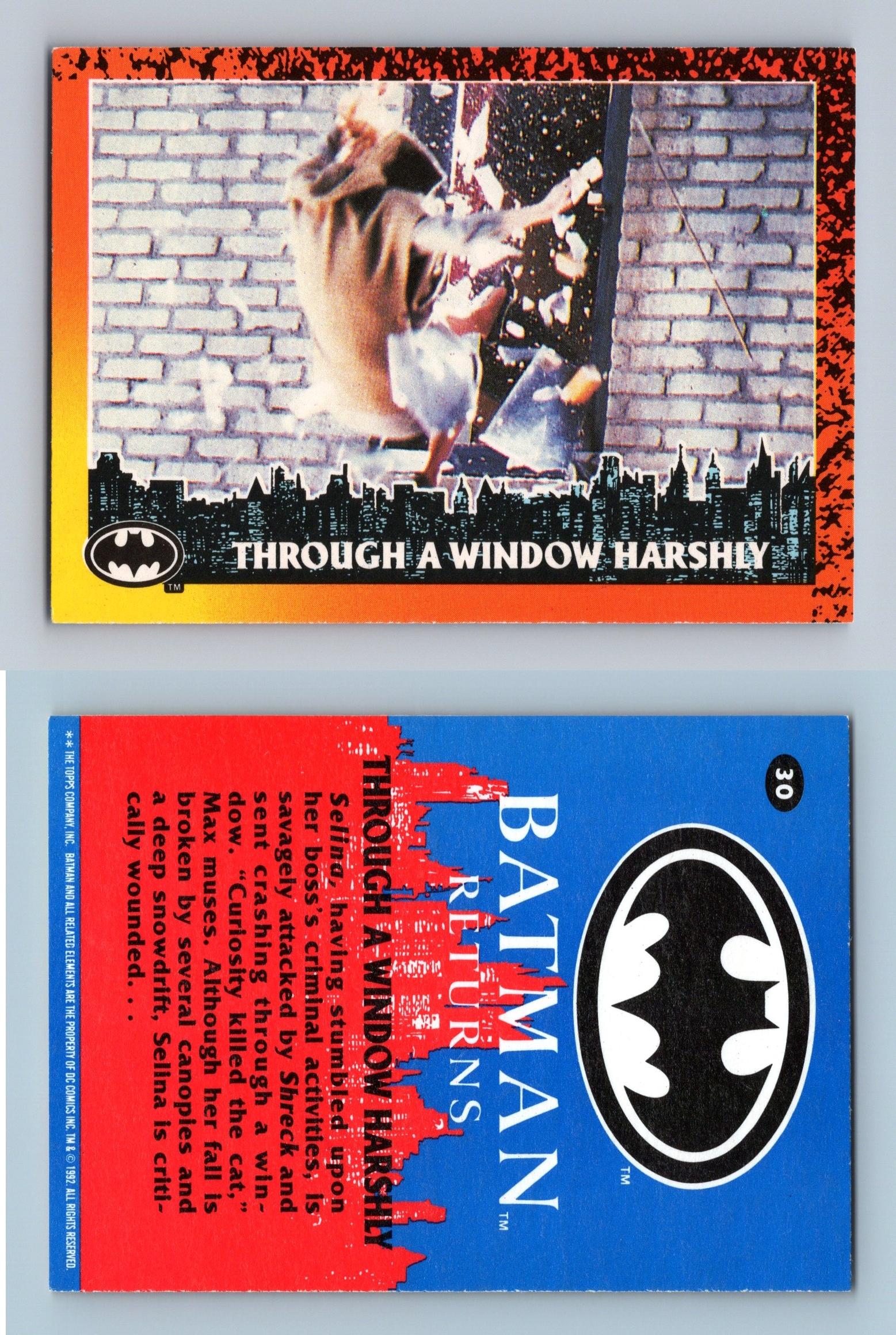Through A Window Harshly #30 Batman Returns 1992 Topps Trading Card ...