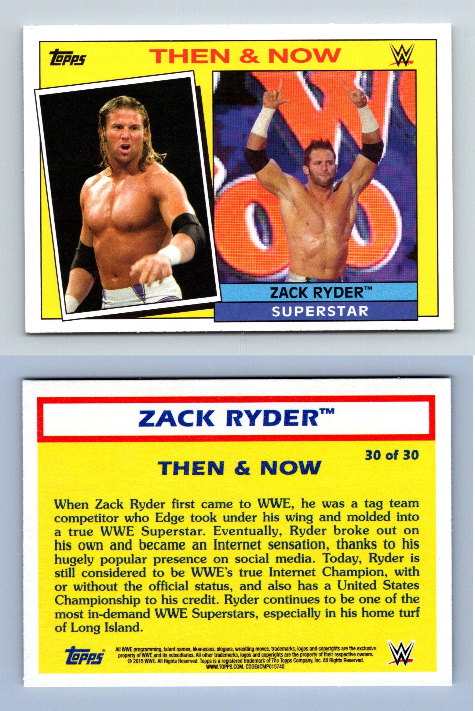 Zack Ryder #30 Of 30 WWE Heritage 2015 Then & Now Topps Trading Card ...