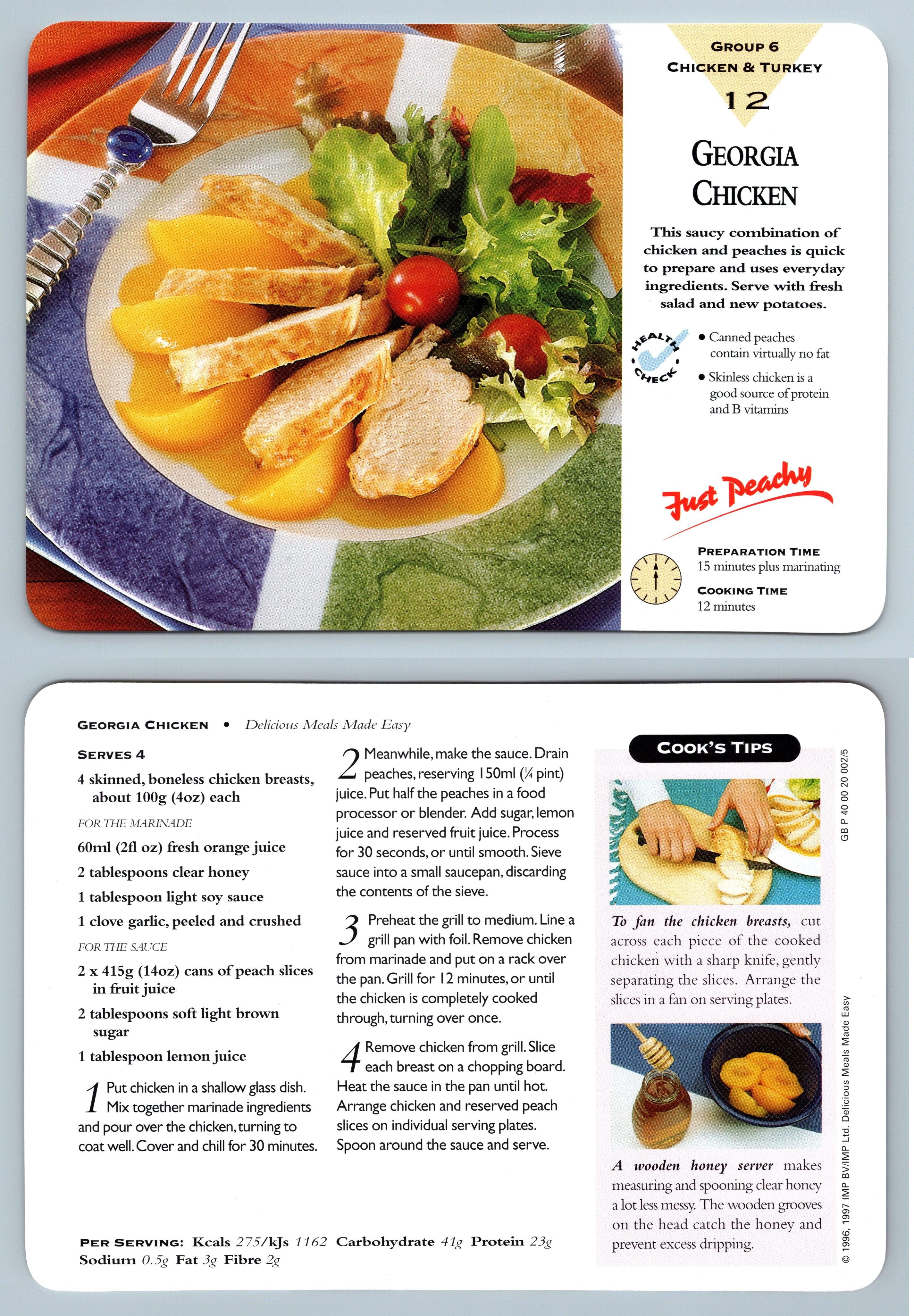 Georgia Chicken #12 Chicken - Delicious Meals Made Easy 1996-7 Recipe ...