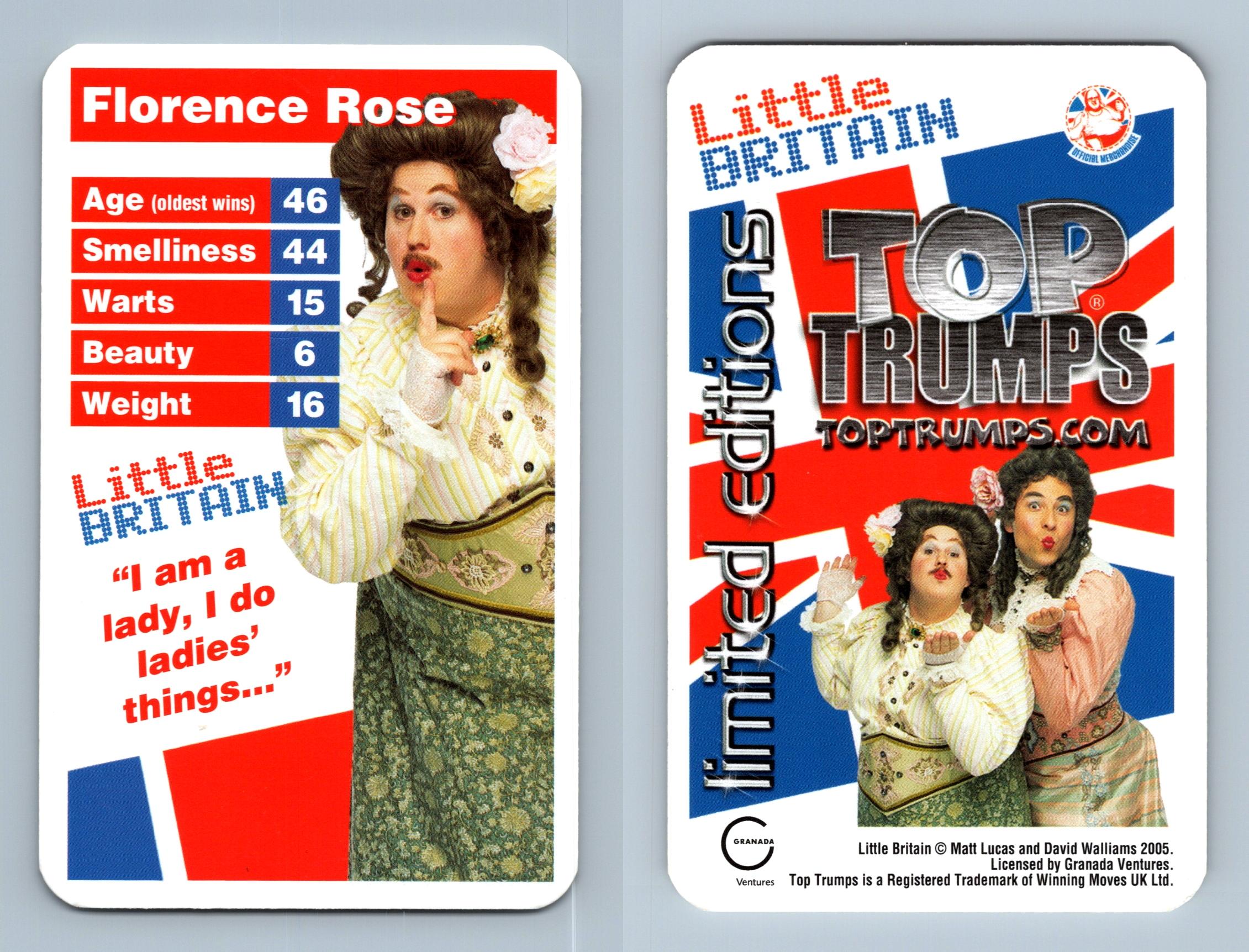 Florence Rose - Little Britain 2005 Top Trumps Limited Editions Card ...