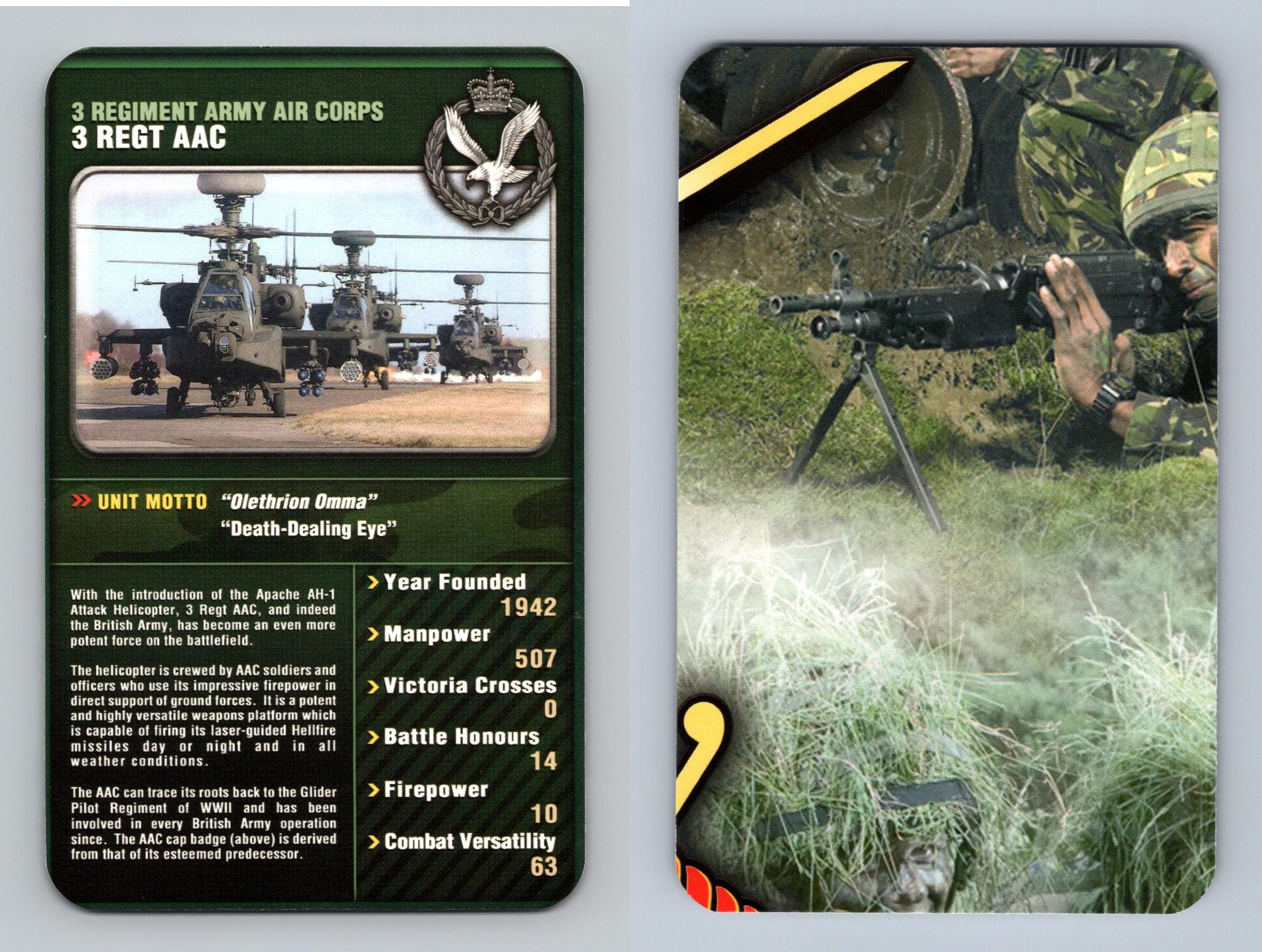 3 Regt AAC - Fighting Units Of The British Army 2007 Top Trumps Card ...