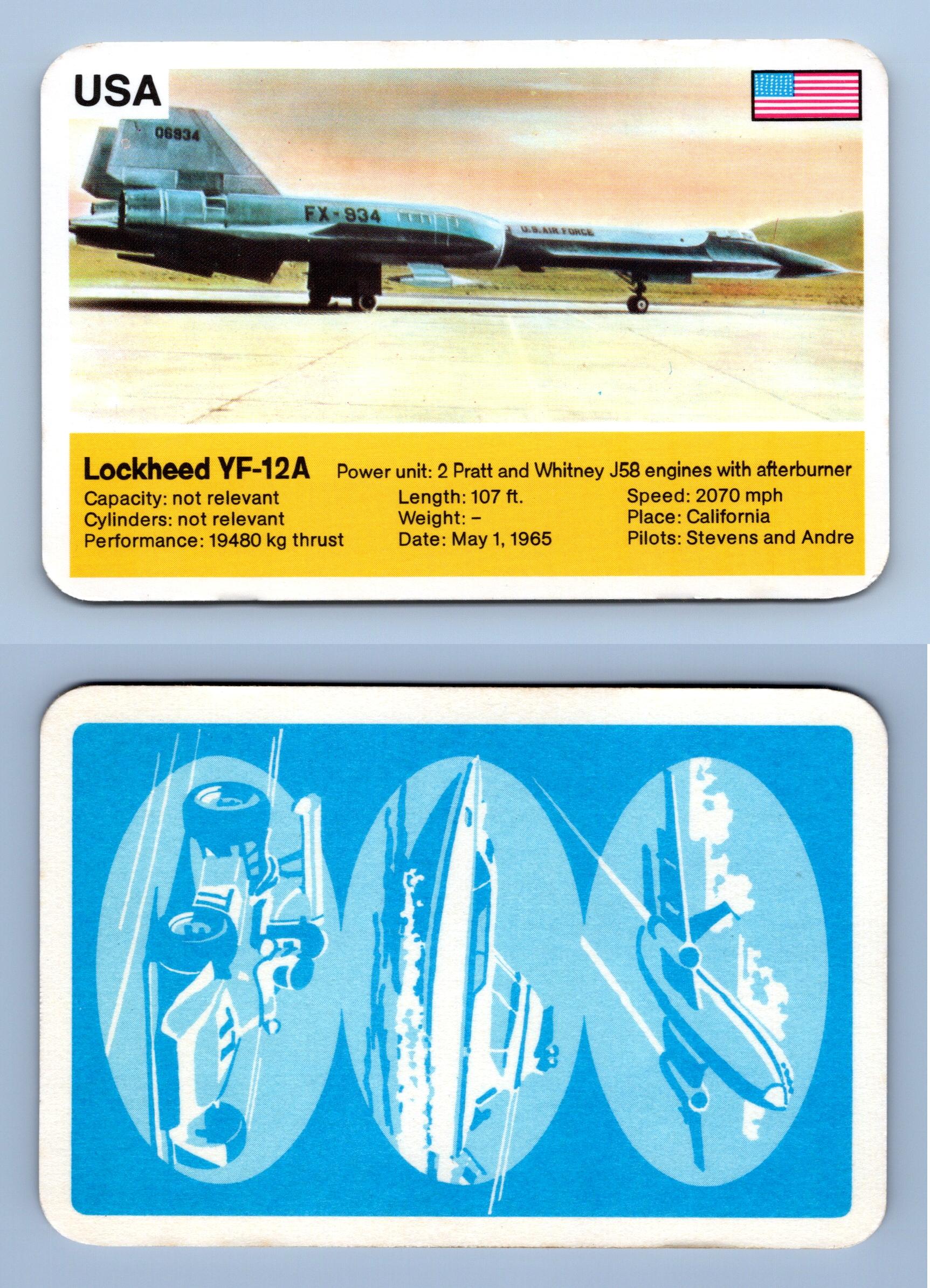 Lockheed YF-12A - World Record Holders Dubreq Trumps Card – Breakoutcards
