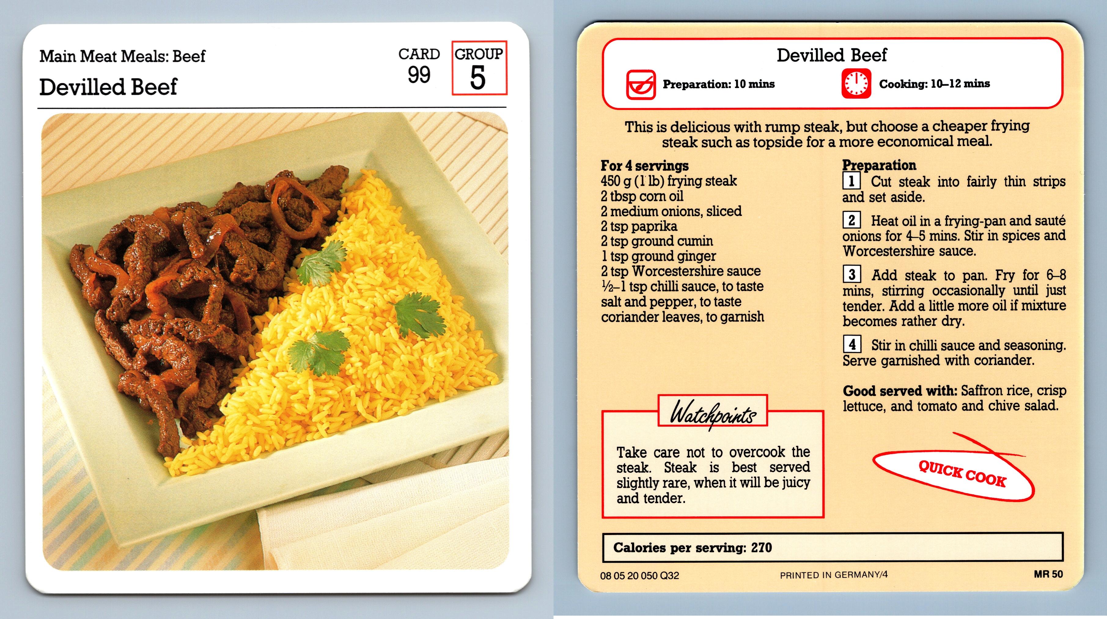 Devilled Beef #99 - Beef - My Favourite Recipes Cardmark Card ...