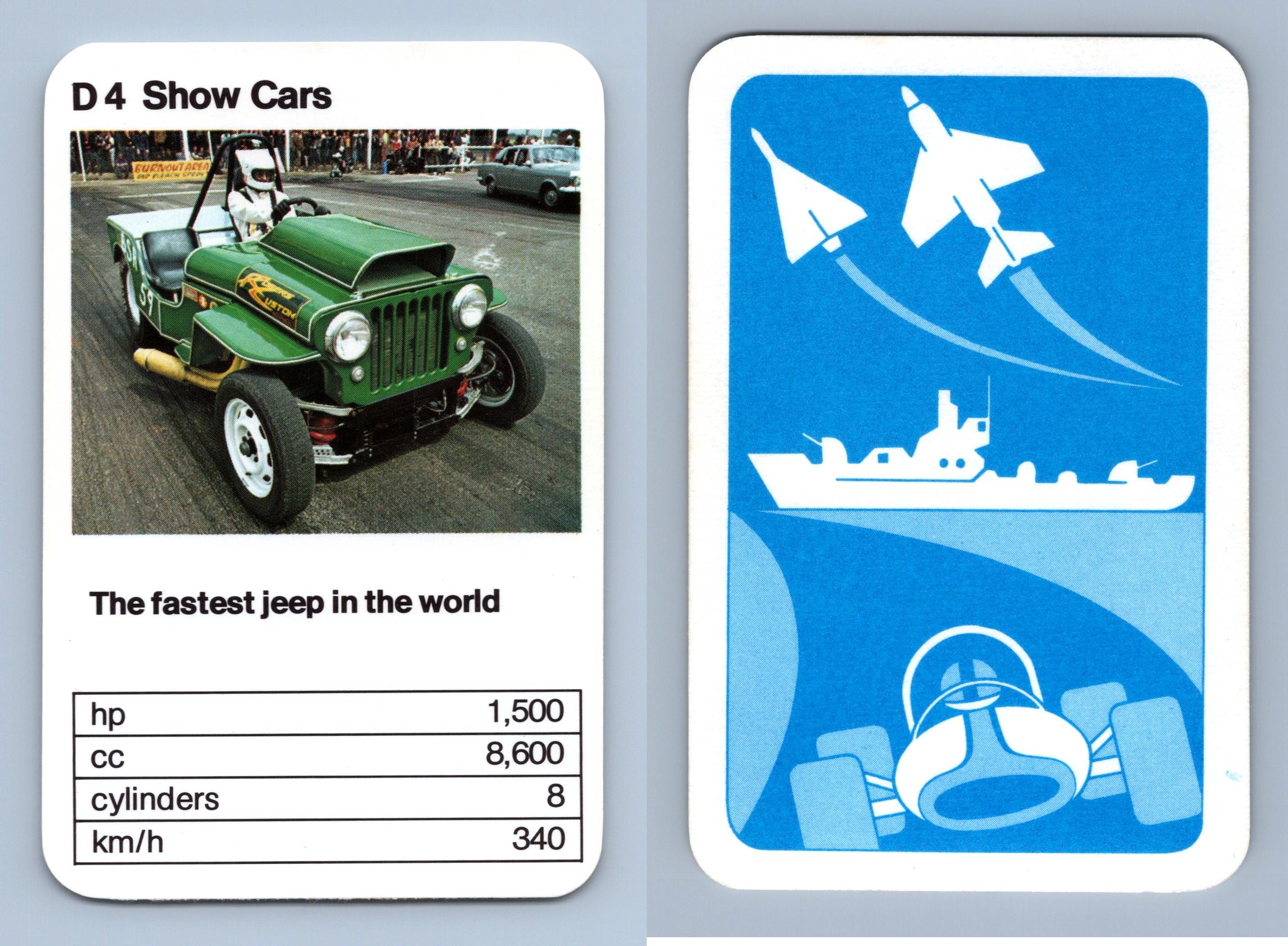 Fastest Jeep - Crazy Cars 1970's ACE Trumps Card – Breakoutcards
